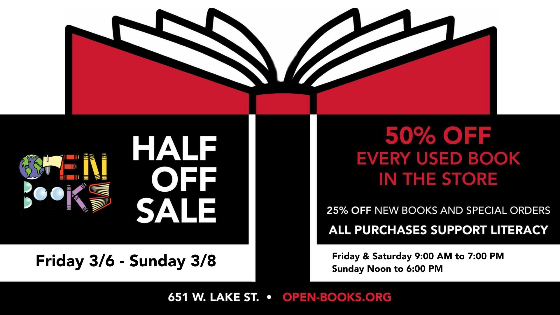 Half Off Sale - Open Books